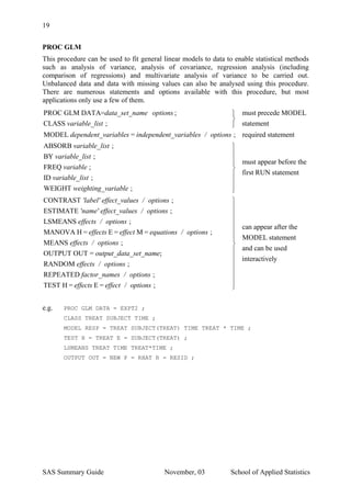 Sas summary guide | PDF