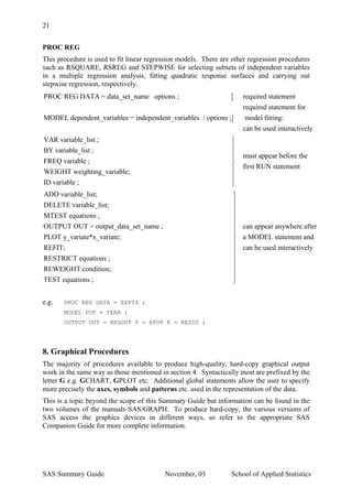 Sas summary guide | PDF