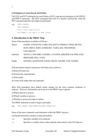 Sas summary guide | PDF