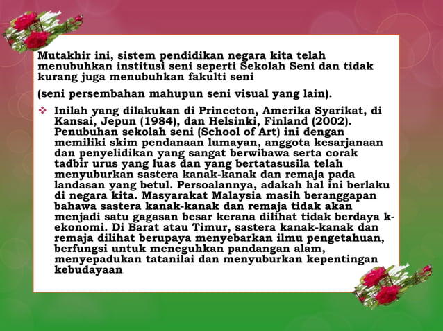 Sastera melayu sebagai pendidikan | PPTX