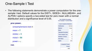 SAS Ttest Procedure.pptx | Programming Languages | Computing