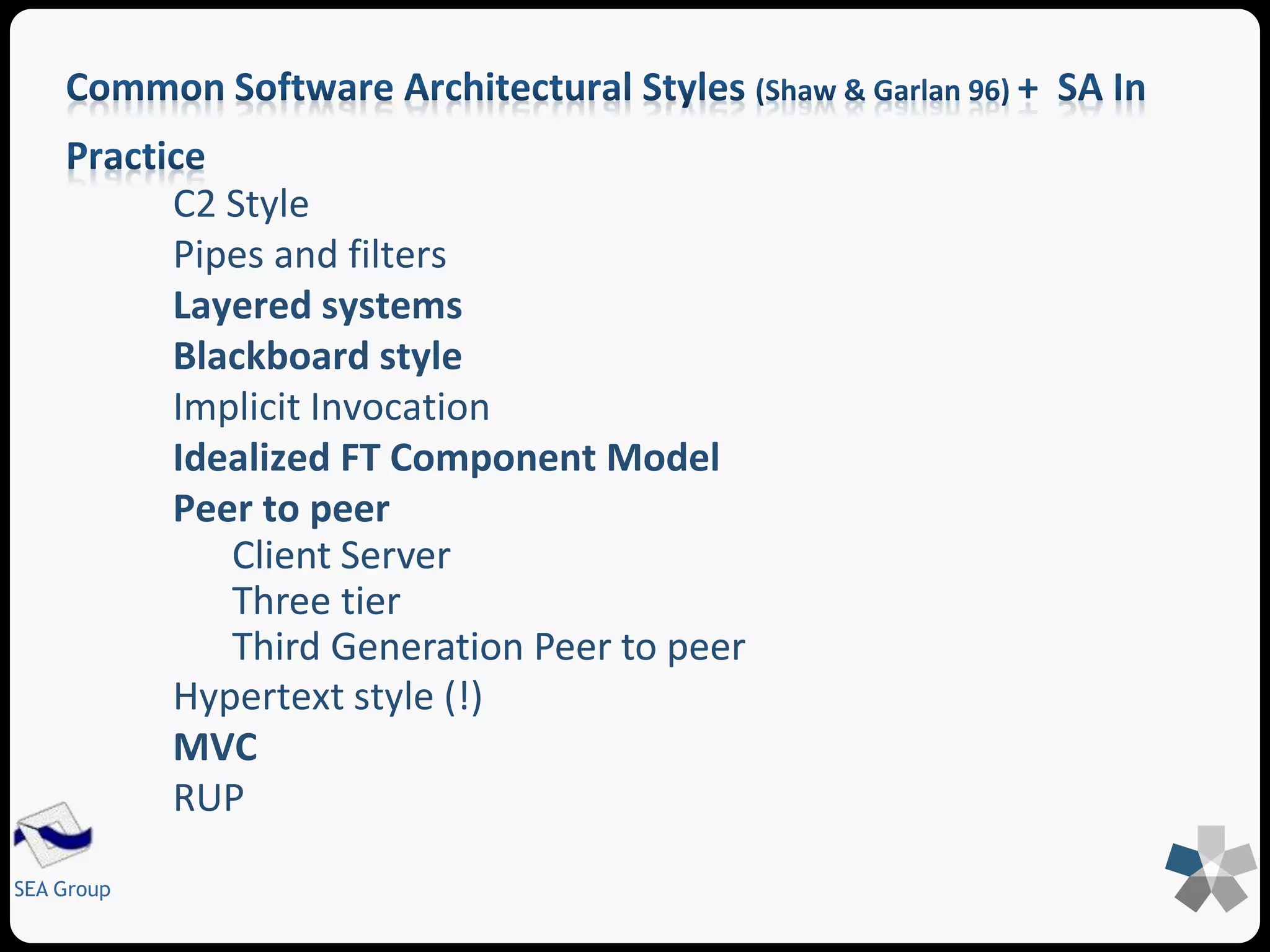 Software Architecture Styles | PPTX