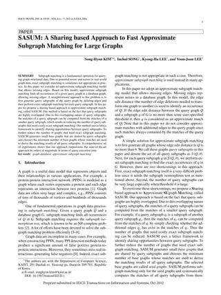 SASUM: A Sharing-based Approach to Fast Approximate Subgraph Matching for Large Graphs | PDF ...