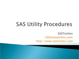 Utility Procedures in SAS | PPT