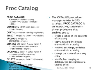 Utility Procedures in SAS | PPT