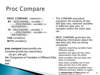 Utility Procedures in SAS | PPT