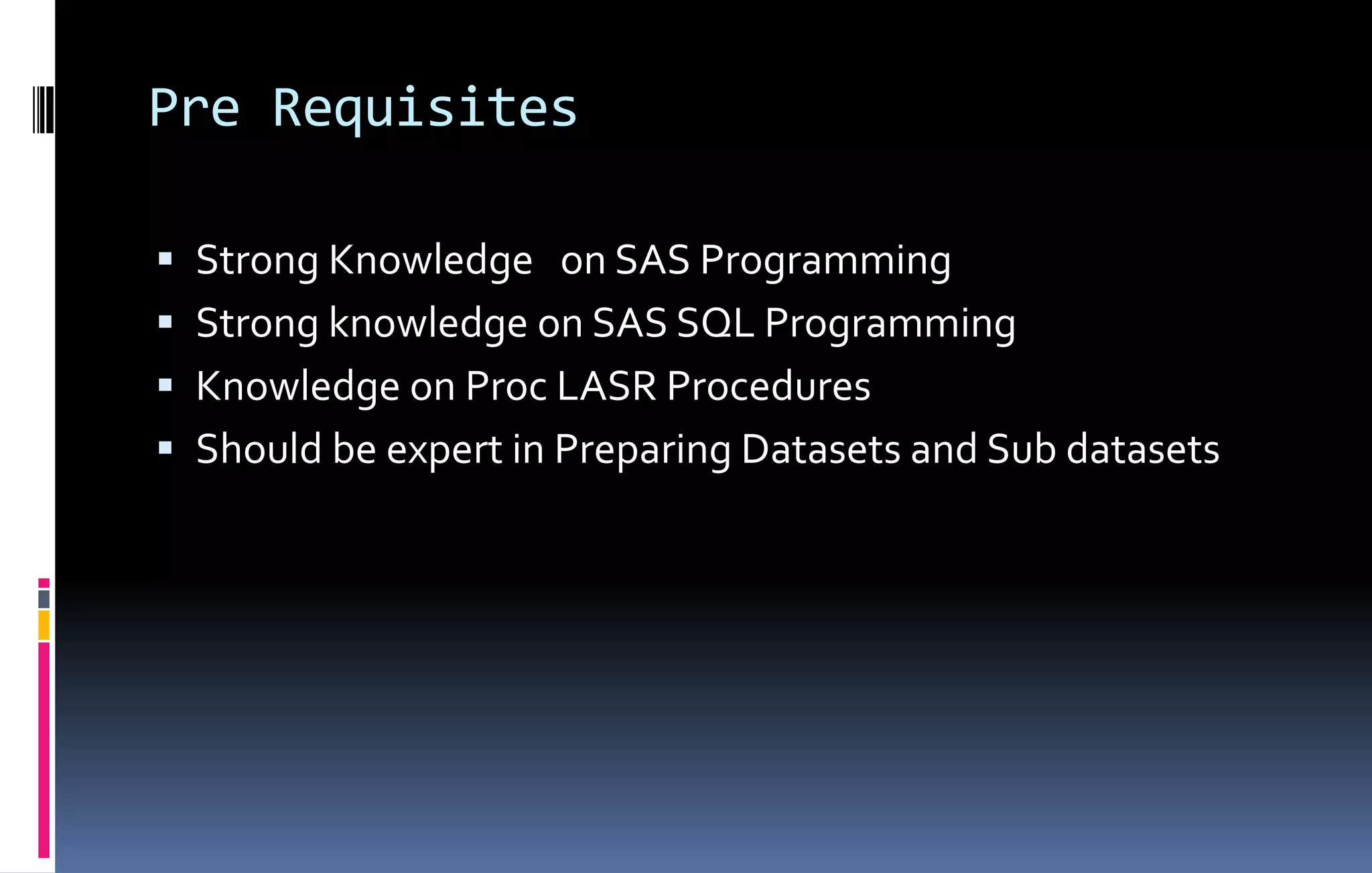 Sas visual analytics training presentation | PPT