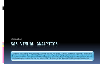 Sas visual analytics training presentation | PPT