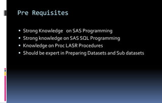 Sas visual analytics training presentation | PPT