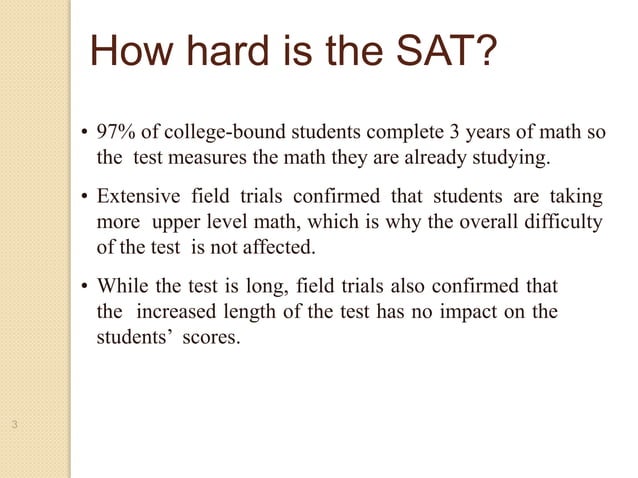 SAT Exam Structure | PPTX | Standardized Testing | Educational Assessment