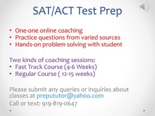 Sat act overview | PPTX