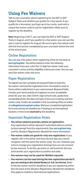Sat fee-waiver-student-brochure | PDF