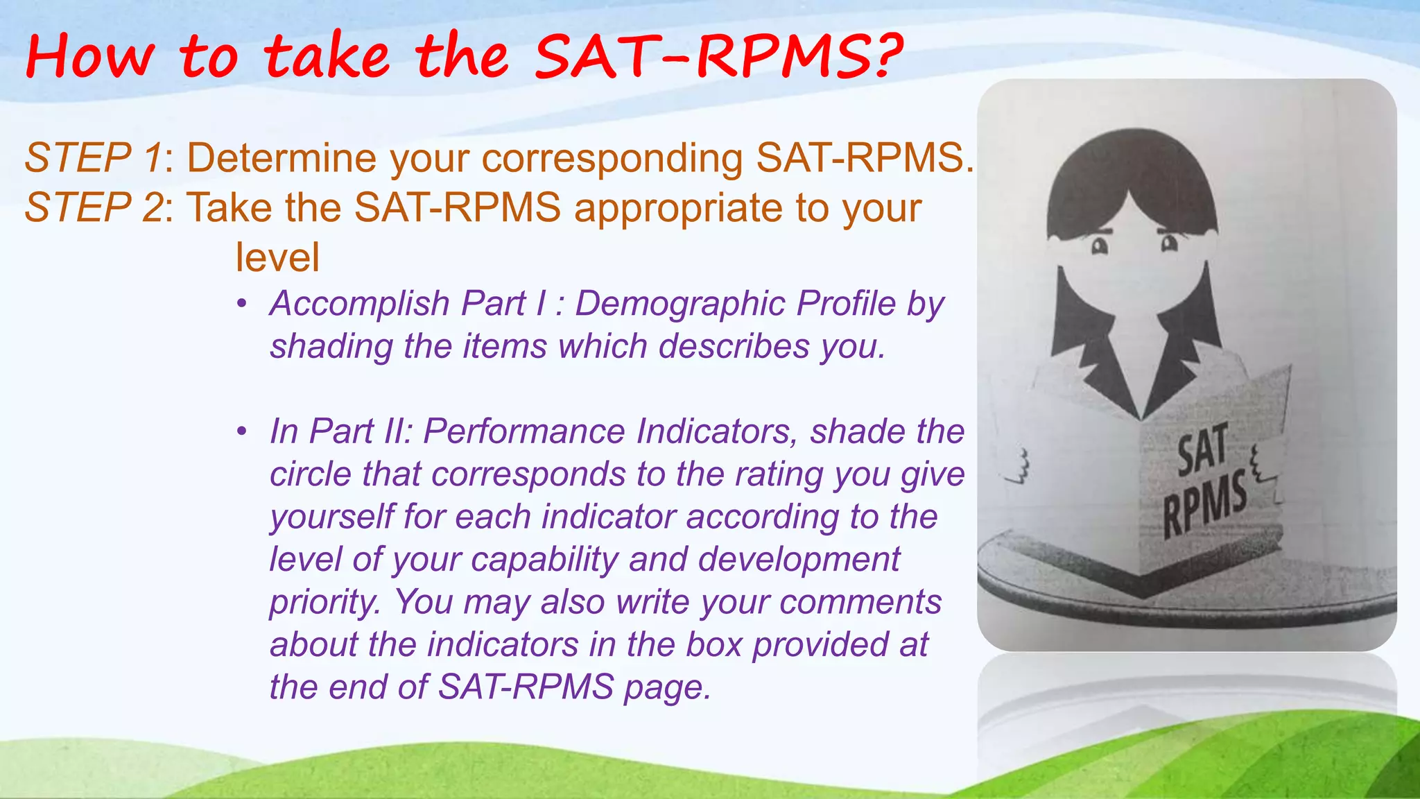 Self Assessment Tool in the RPMS | PPTX