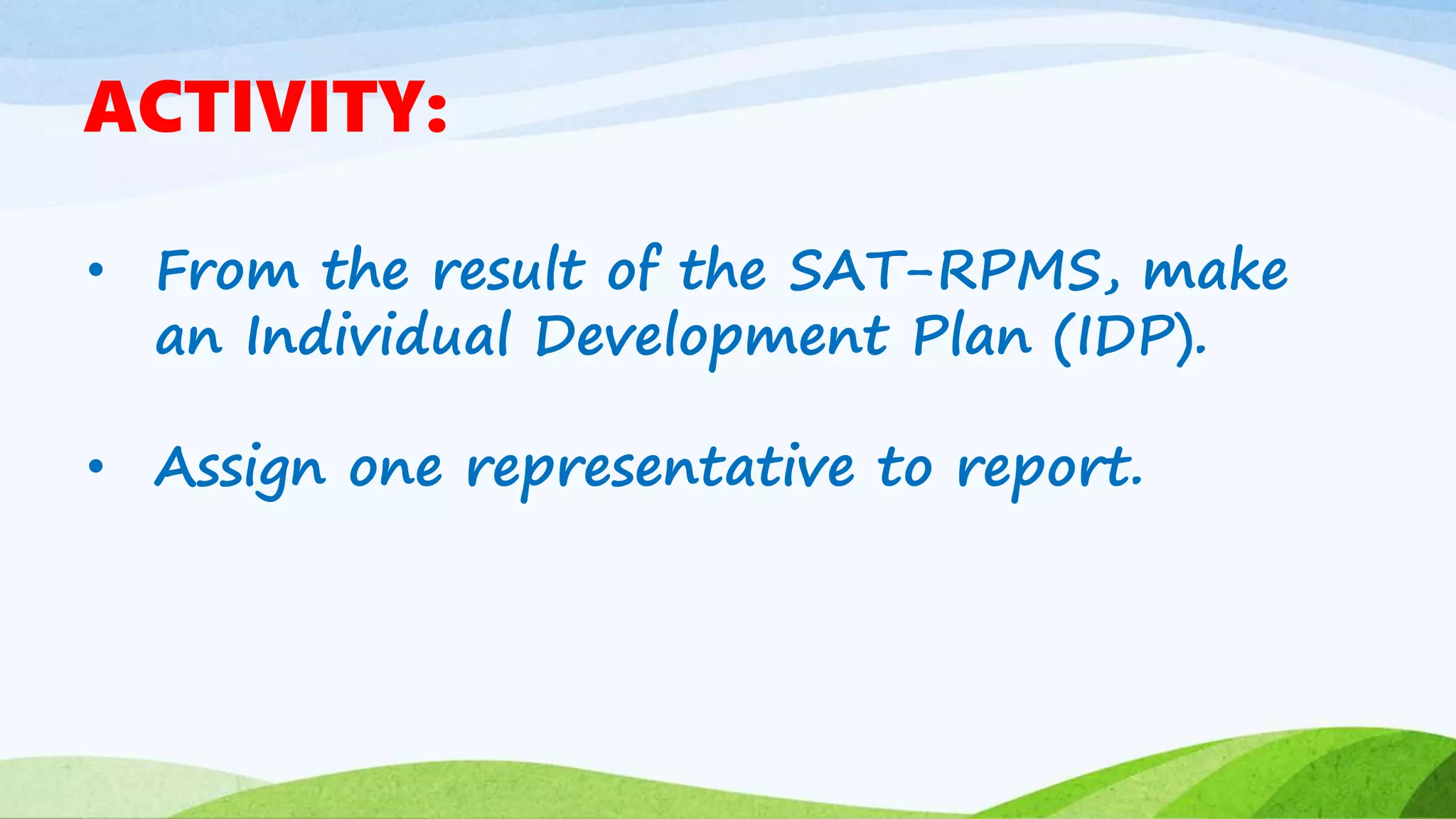 Self Assessment Tool in the RPMS | PPTX