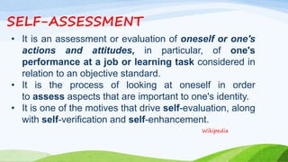 Self Assessment Tool in the RPMS | PPTX | Educational Assessment | Education