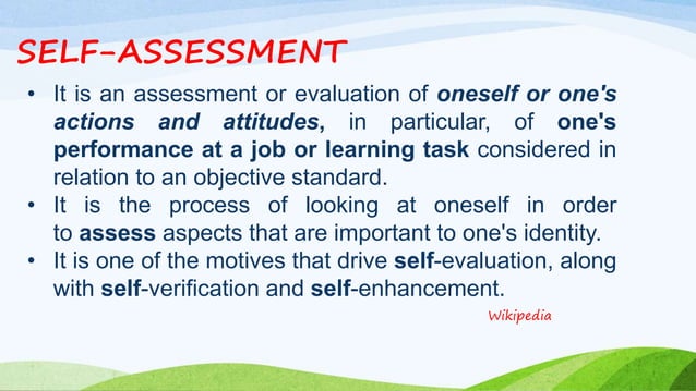 Self Assessment Tool in the RPMS | PPTX | Educational Assessment ...
