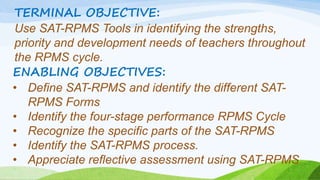 Self Assessment Tool in the RPMS | PPTX | Educational Assessment ...