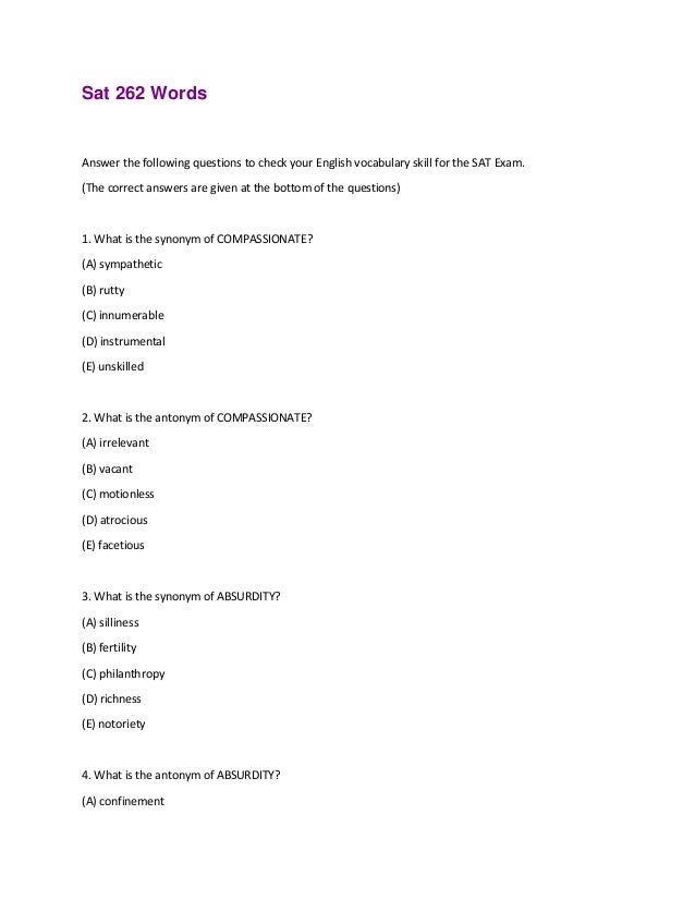 Sat 262 Words | PDF