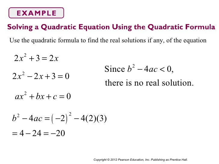Section 1.2 Quadratic Equations