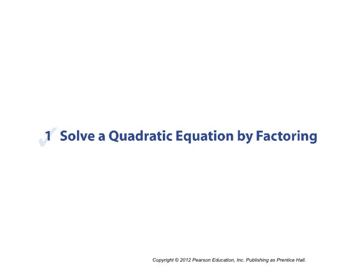 Section 1 2 Quadratic Equations