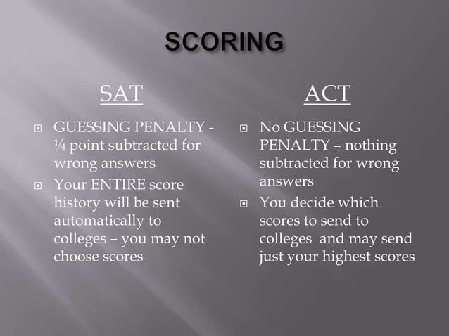 Sat act powerpoint | PPTX | Standardized Testing | Educational Assessment