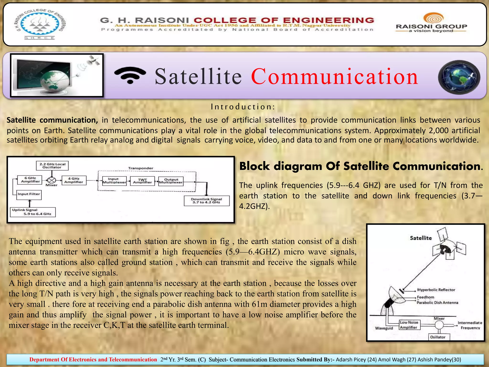 Satellite mobile communication Poster | PPT
