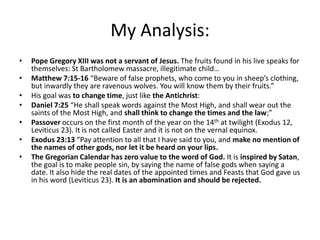 Satanic origin of the Gregorian Calendar | PPTX | Christianity ...