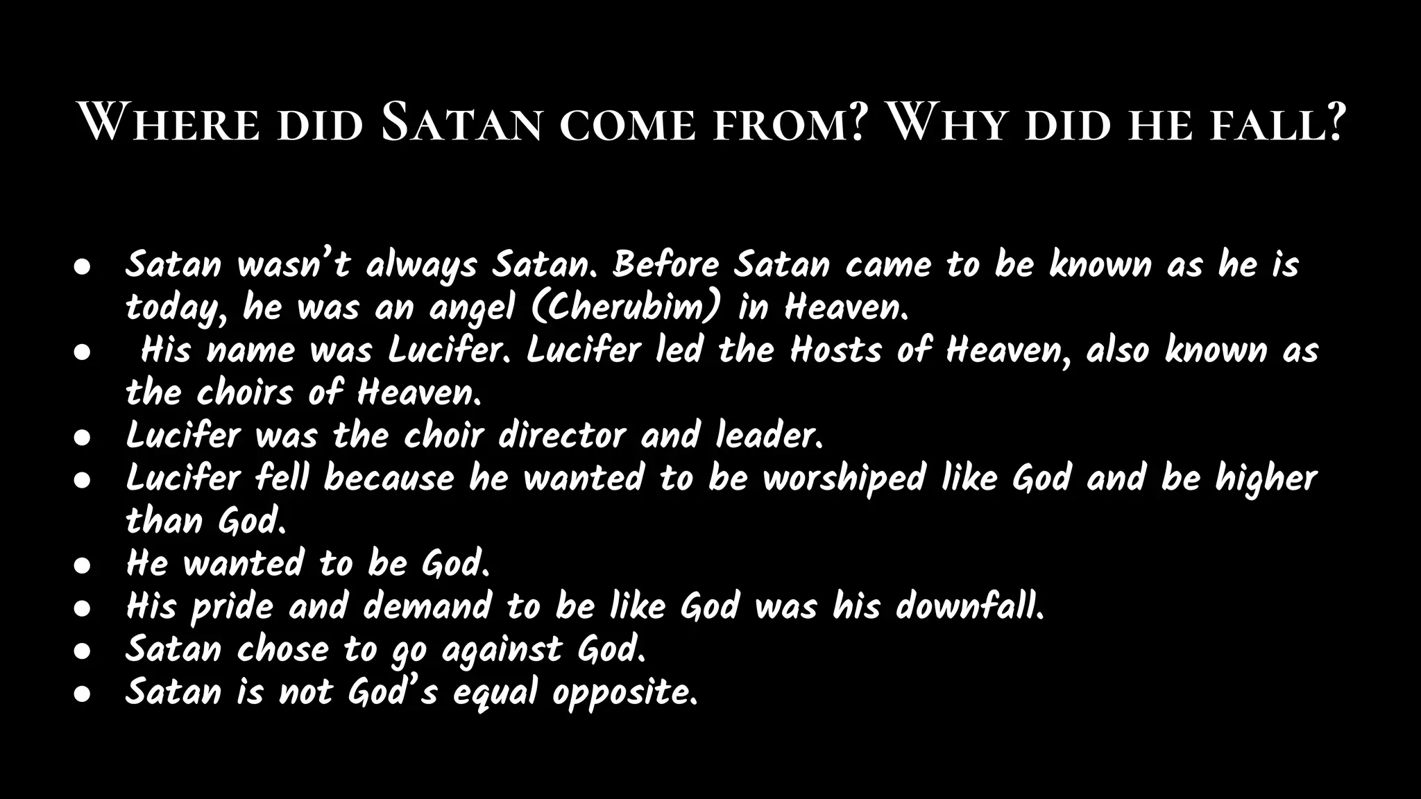 CMV-101 Topic 3 Fall of Satan Kenzie | PPTX