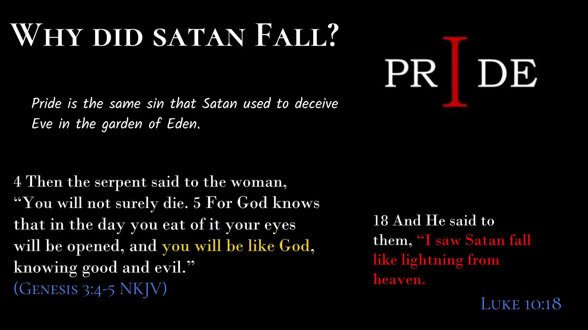 CMV-101 Topic 3 Fall of Satan Kenzie | PPTX