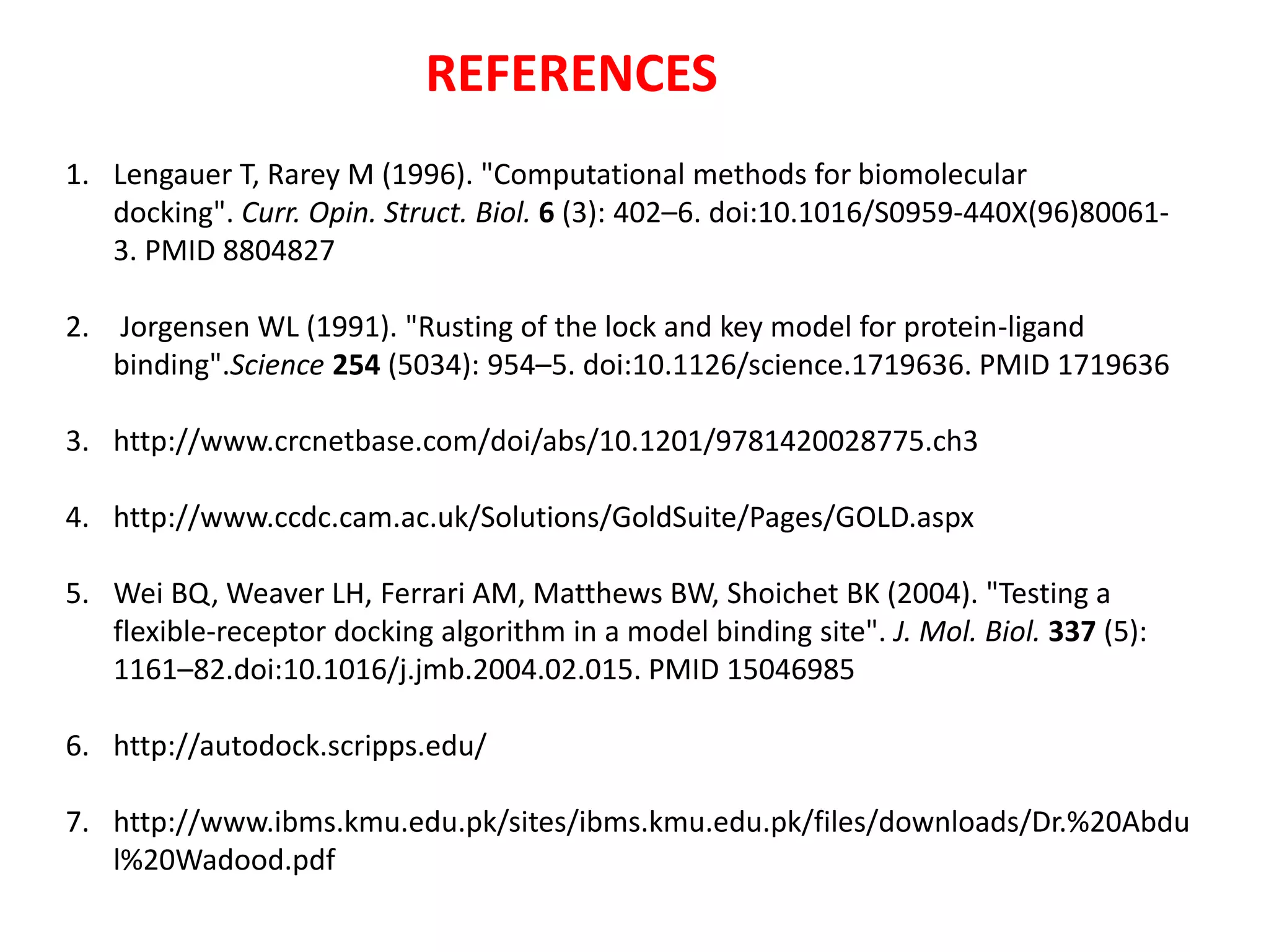 Basics Of Molecular Docking | PPTX
