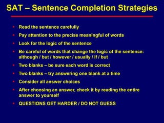 SAT Reading Basics for Beginners Power point | PPTX