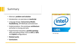 River Trail: A Path to Parallelism in JavaScript | PPT
