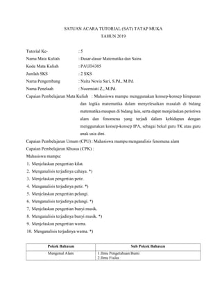 SAT DASAR-DASAR MATEMATIKA DAN SAINS | PDF