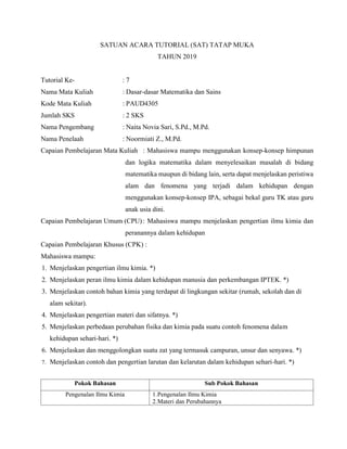 SAT DASAR-DASAR MATEMATIKA DAN SAINS | PDF