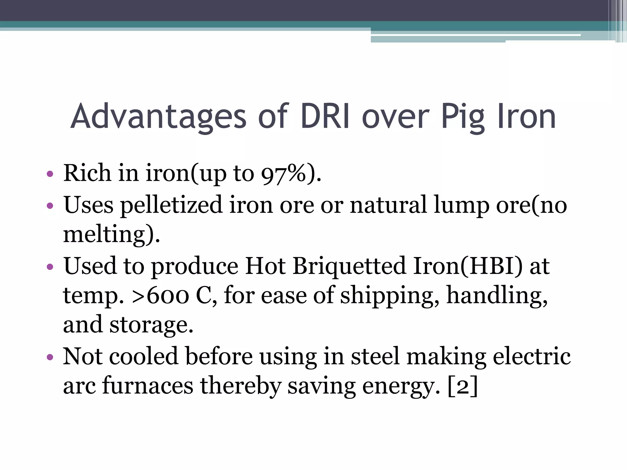 Production of Direct Reduced Iron in Rotary Hearth Furnace | PPTX