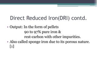 Production of Direct Reduced Iron in Rotary Hearth Furnace | PPTX