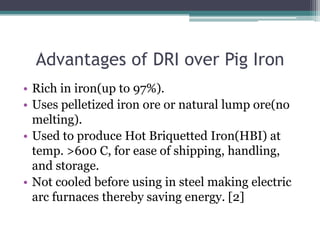 Production of Direct Reduced Iron in Rotary Hearth Furnace | PPTX