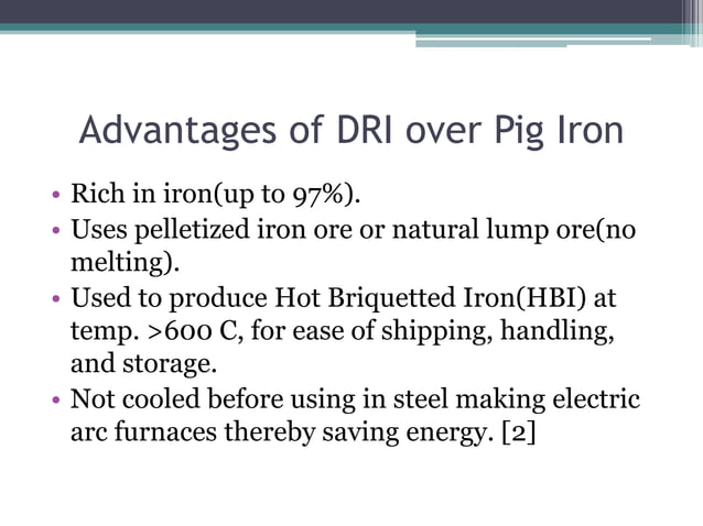 Production of Direct Reduced Iron in Rotary Hearth Furnace | PPTX