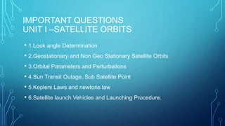 SATELITE COMMUNICATION UNIT 1 CEC352 REGULATION 2021 PPT BASICS OF ...