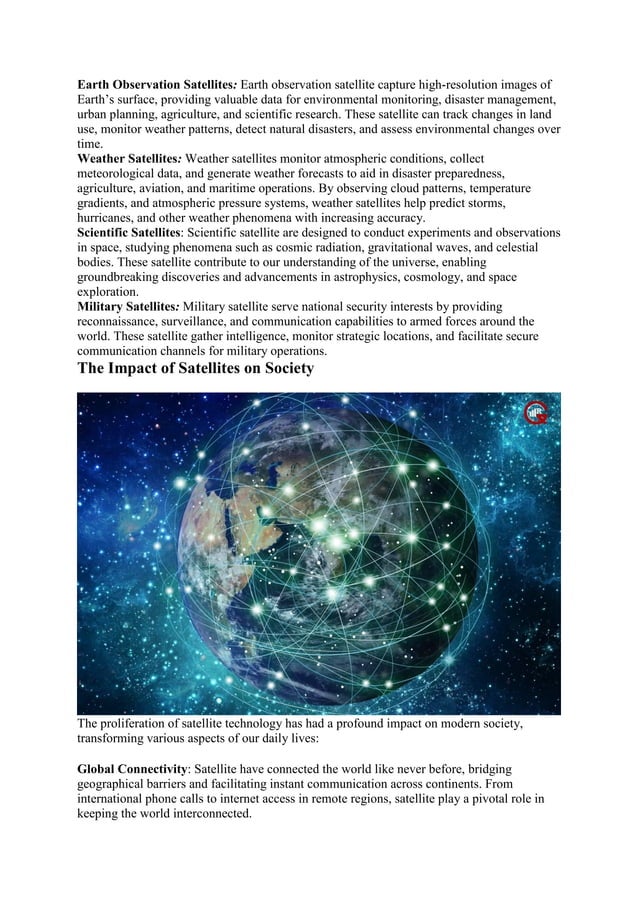 Satellites: Exploring History, Types, Impact, Challenges and Future ...