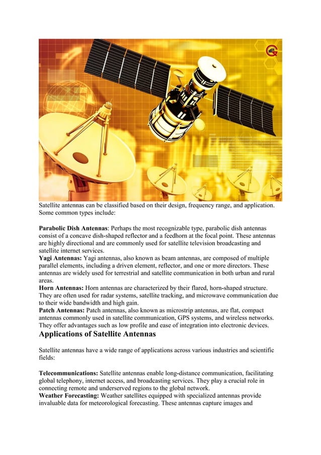 Satellite Antennas: Exploring their Functionality, Types, Applications ...
