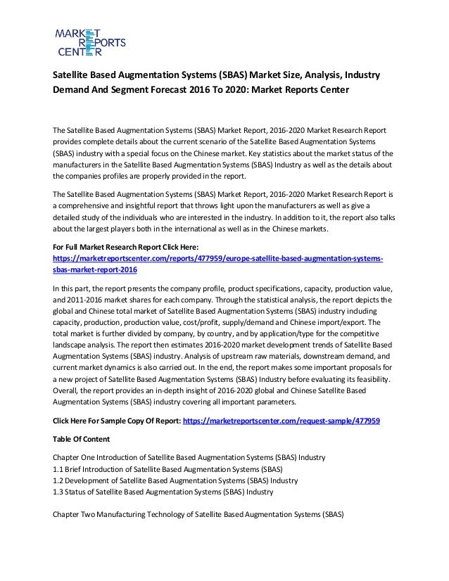 Satellite Based Augmentation Systems Sbas Market