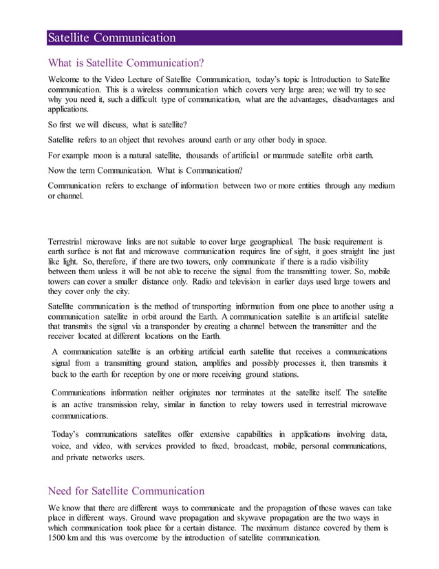 Satellite comm lect. final 1 | PDF
