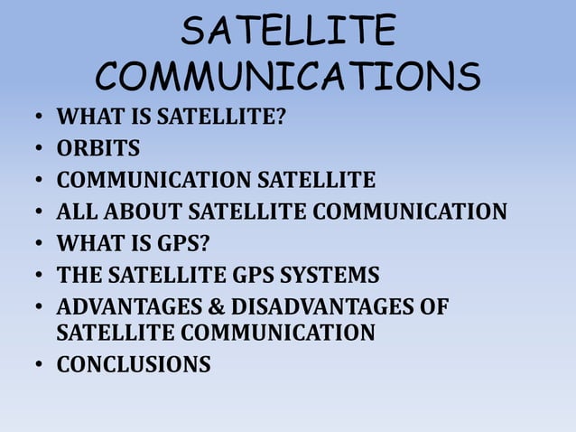 Satellite communication | PPT