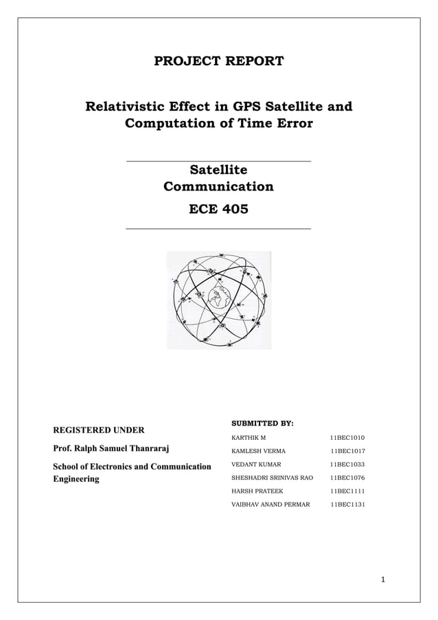 Relativistic Effect in GPS Satellite and Computation of Time Error | PDF