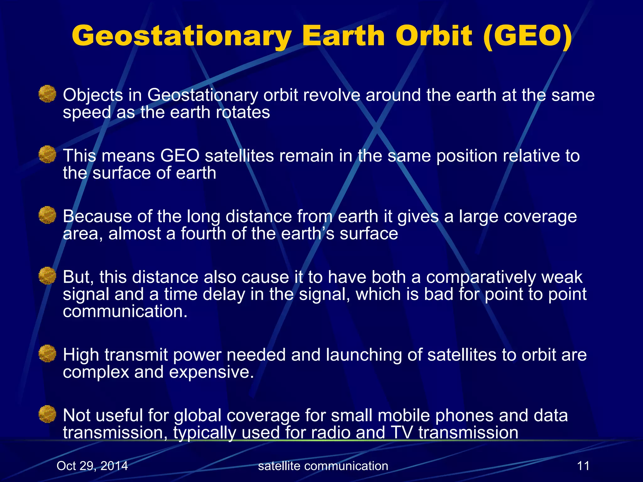 Satellite communications ppt | PPT