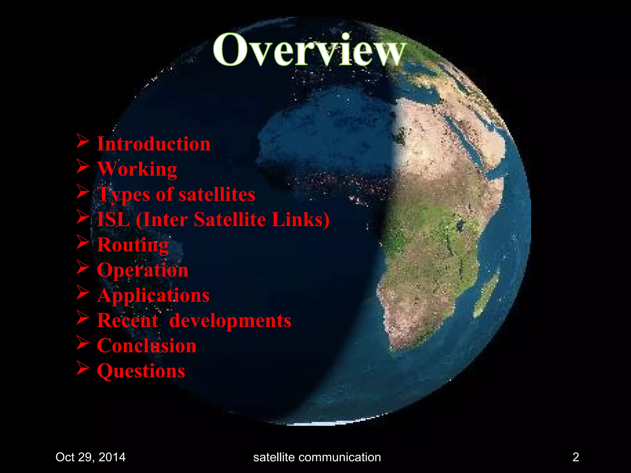 Satellite communications ppt | PPT