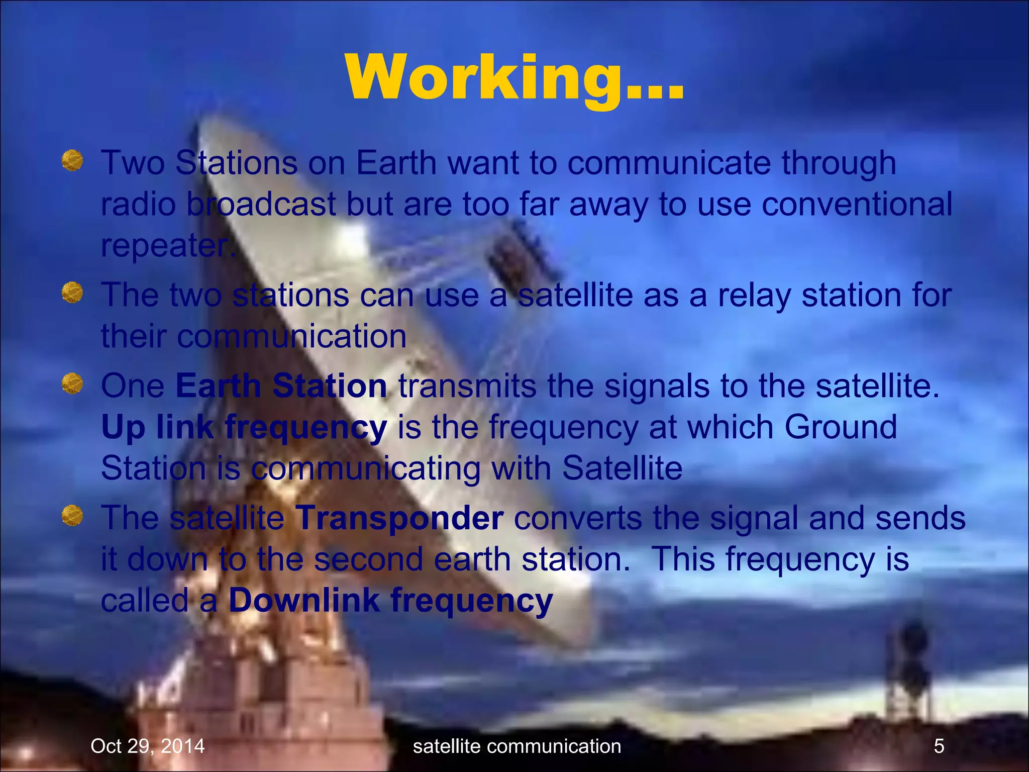 Satellite communications ppt | PPT