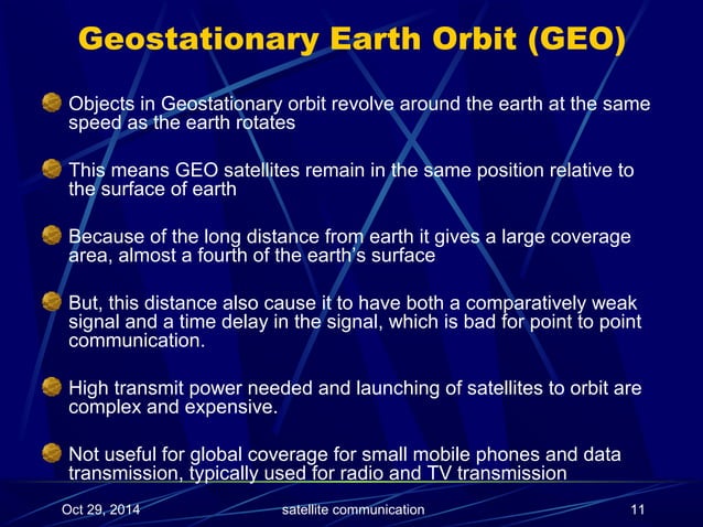 Satellite Communications Ppt Ppt Computer Networking Computing
