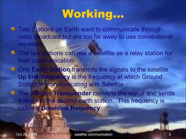 Satellite Communications Ppt Ppt Computer Networking Computing
